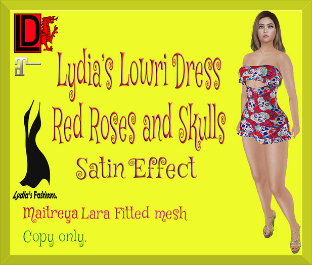 Second Life Marketplace - .:LD:. Lowri - Red Roses and Skulls - Maitreya